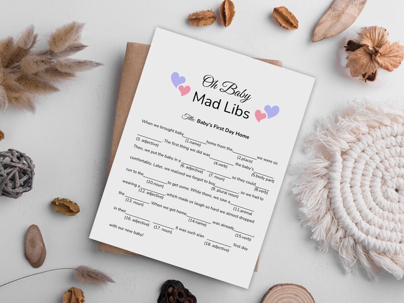 Oh Baby Mad Libs Game, Baby Shower Game Mad Libs, Simple Baby Shower ...