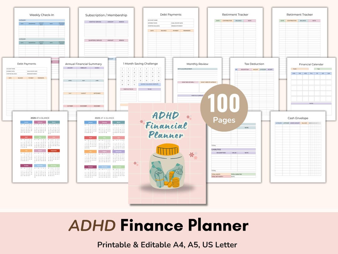 Editable ADHD Budget Planner, Printable Finance Planner, Bi-weekly ...