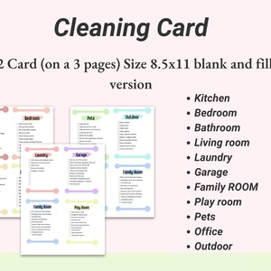 EDITABLE ADHD Cleaning Checklist Bundle, ADHD Cleaning Schedule Planner ...