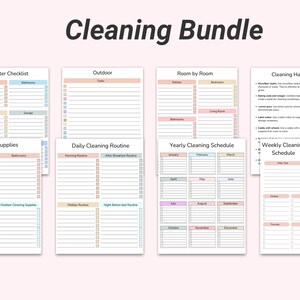 EDITABLE ADHD Cleaning Checklist Bundle, ADHD Cleaning Schedule Planner ...