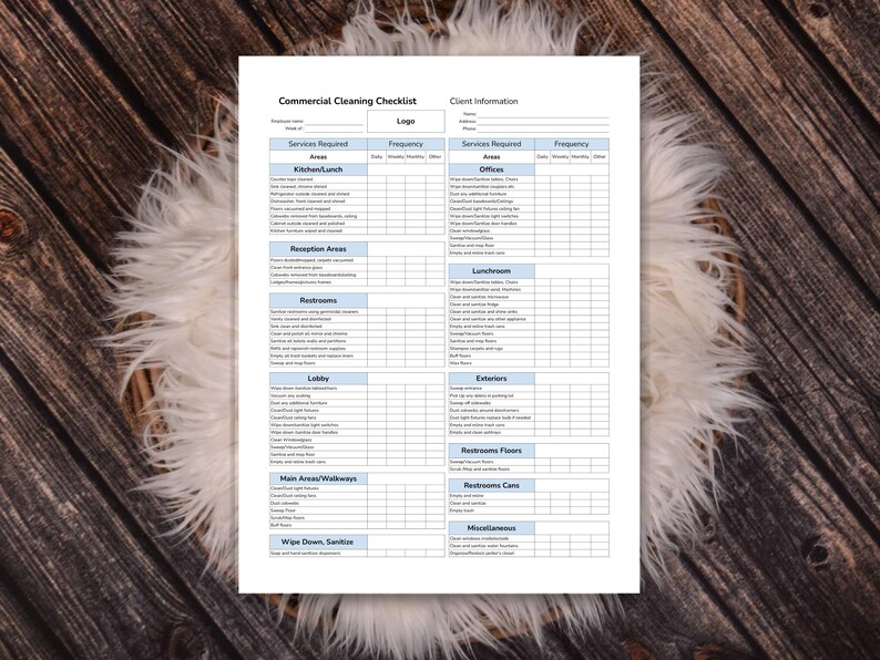 Commercial Cleaning Checklist, Janitorial Cleaning, House Cleaning ...