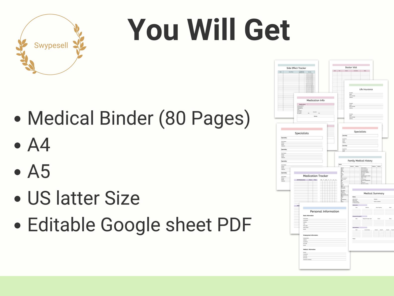 Family Medical Log Printable, Medical Binder, Medical Planner Binder ...