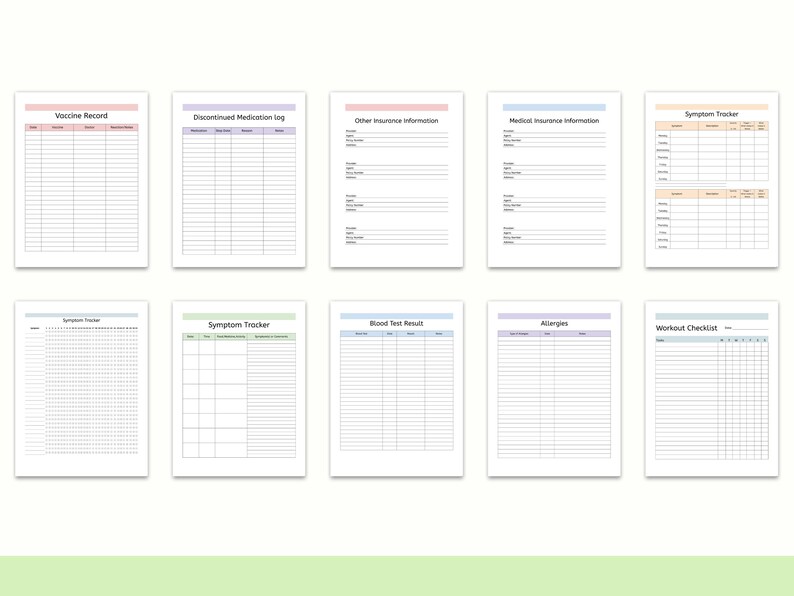 Family Medical Log Printable, Medical Binder, Medical Planner Binder ...