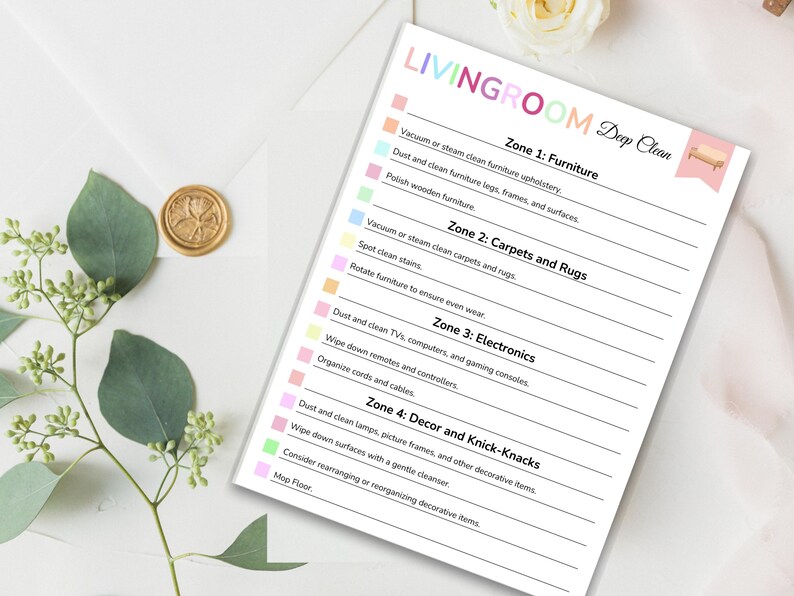 Editable ADHD Cleaning Checklist by Room, Flylady Cleaning Schedule ...