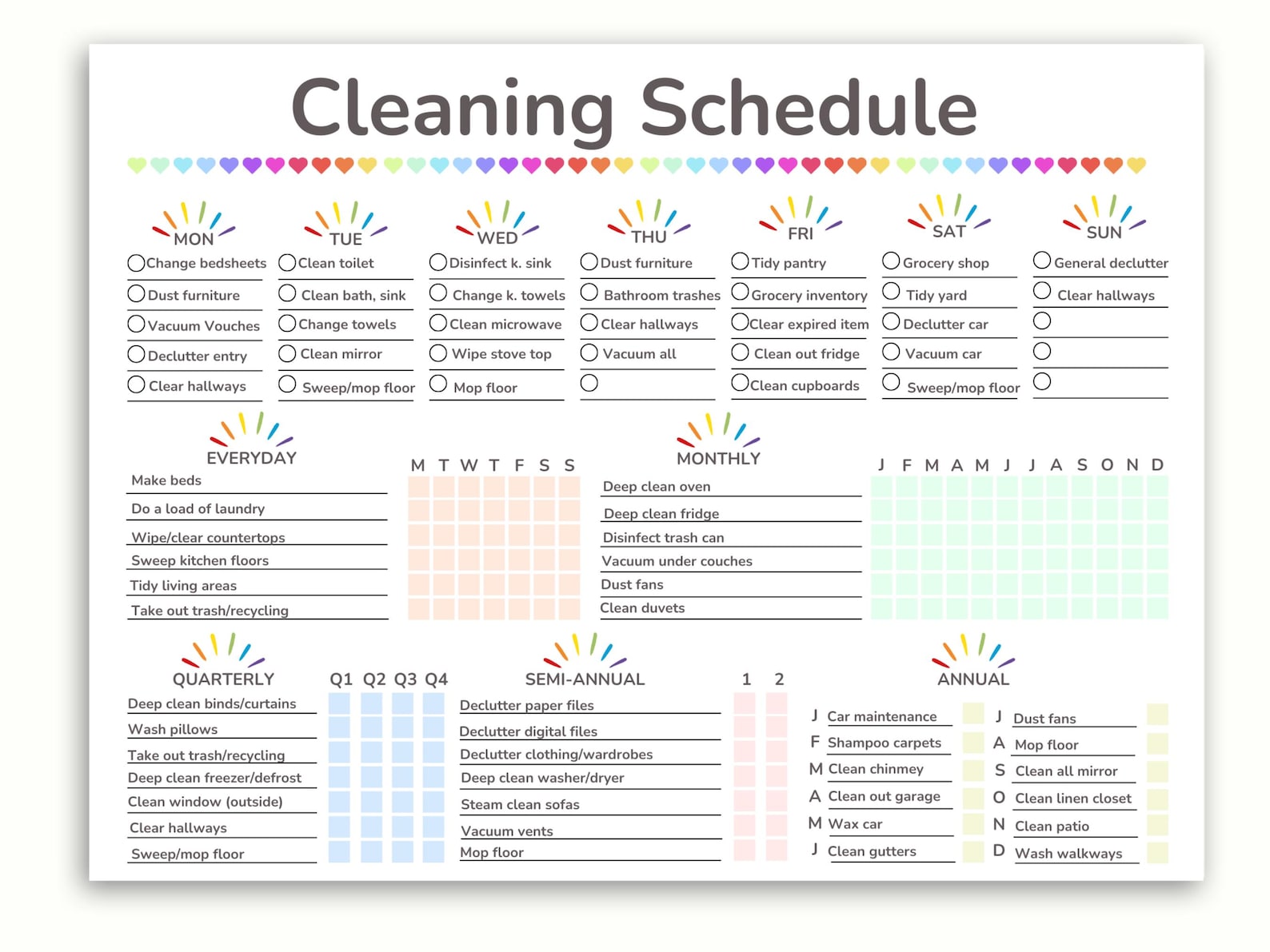 EDITABLE Cleaning Planner Schedule, ADHD House Cleaning Checklist ...