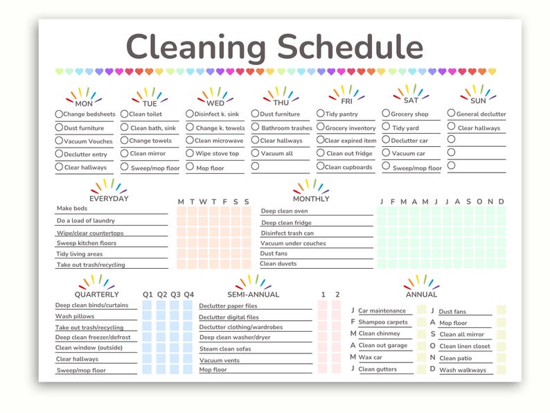EDITABLE Cleaning Planner Schedule, ADHD House Cleaning Checklist ...