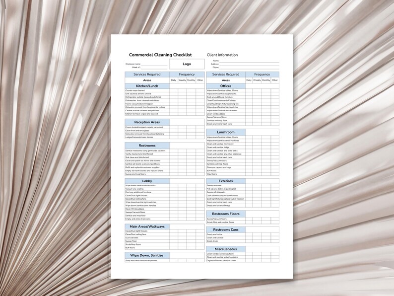 Commercial Cleaning Checklist, Janitorial Cleaning, House Cleaning ...