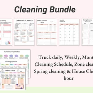 EDITABLE ADHD Cleaning Checklist Bundle, ADHD Cleaning Schedule Planner ...