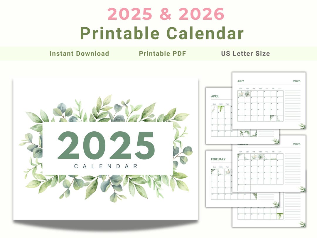 2025-2026 Year Calendar & Planner, Monthly Calendar, Digital Planner ...
