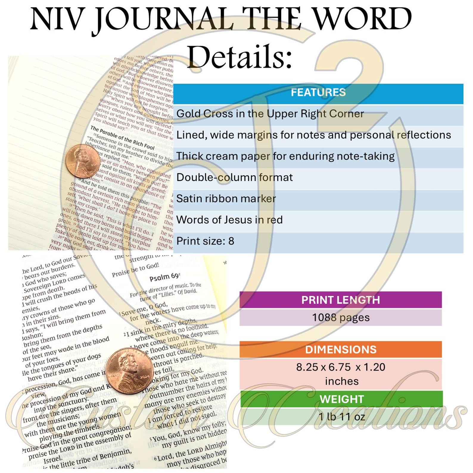 Personalized NIV Journal Bible: Lion Engraving, Lined Wide Margins - Etsy