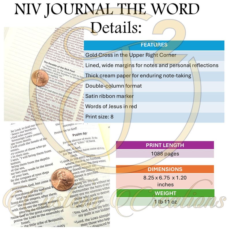 Personalized NIV Journal Bible: Lion Engraving, Lined Wide Margins - Etsy