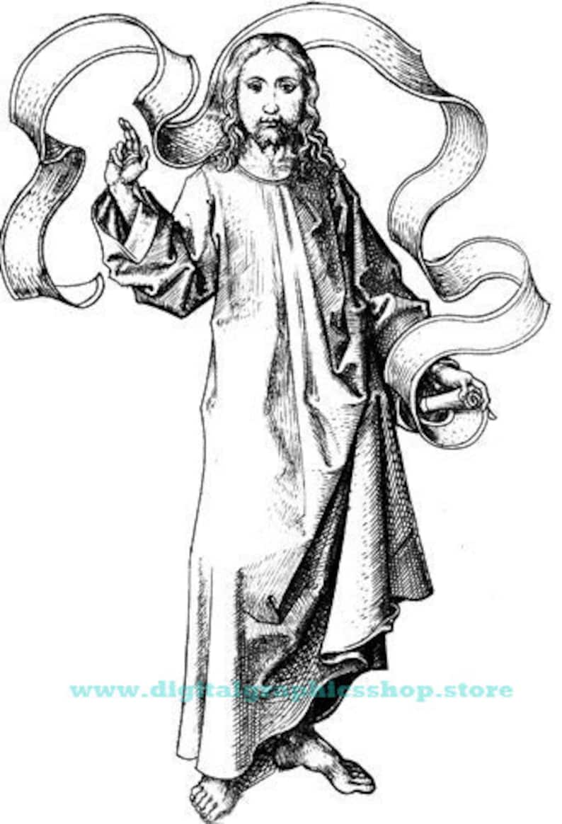 Jesus Christ Scroll Bible Art Png Overlay Jpg Printable Religious ...