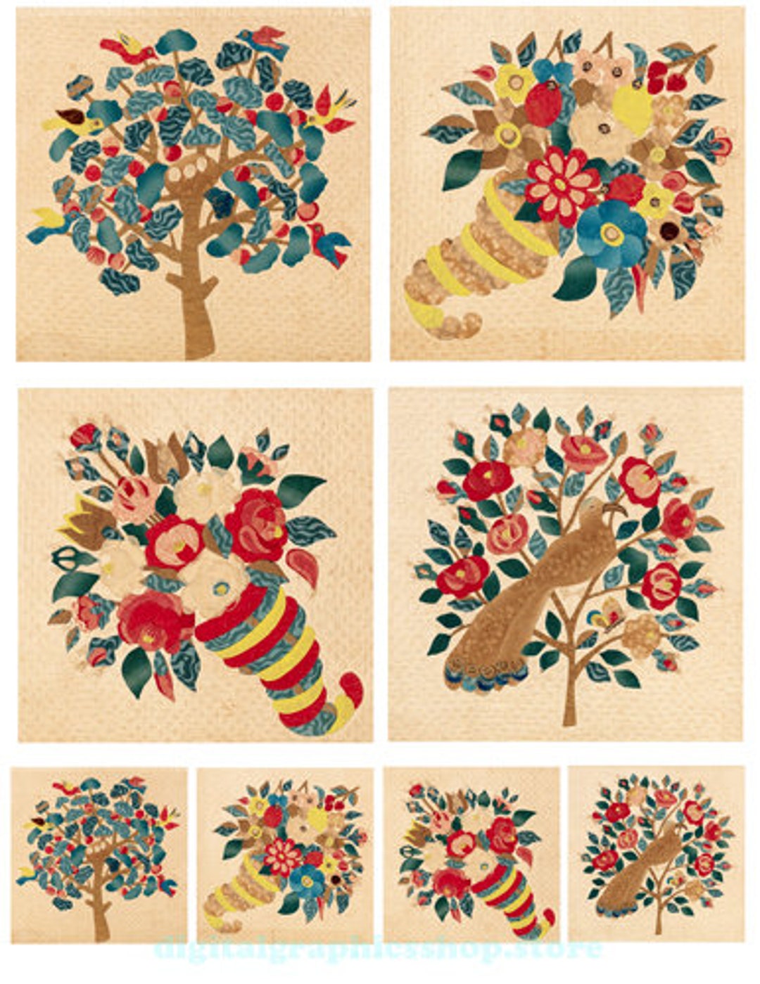 Printable 4x4 Inch Images Spring Flowers Instant Download Digital ...