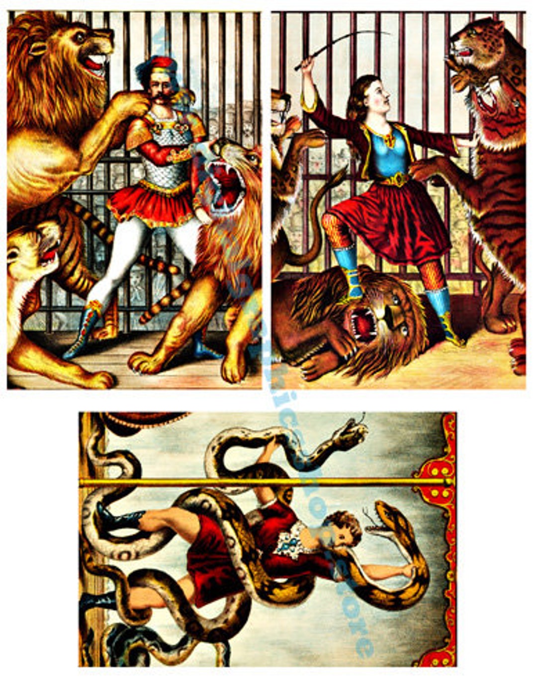 Printable Collage Sheet Instant Download Vintage Circus Art - Etsy Canada