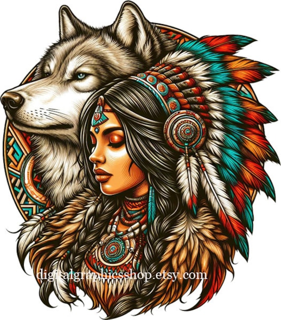 Indian Girl Wolf Drawings Maija Squeeze Play Native American Girl And