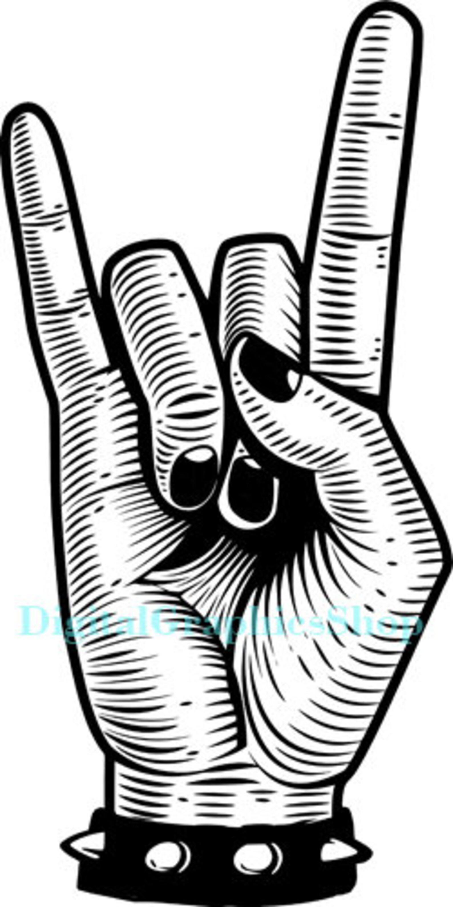 Mans Hand Rocker Horns Sign Art Music Clipart Jpg Png Overlay Printable ...