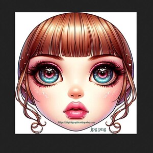 Doll Face Print, Blue Eyes, Big Eye Doll Faces, Clipart Eyes, Lips ...