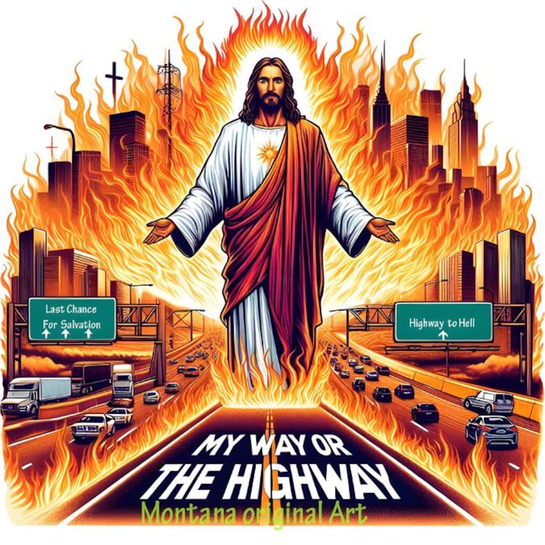 Jesus Christ Highway Art: Religious Printable (digital Download) - Etsy