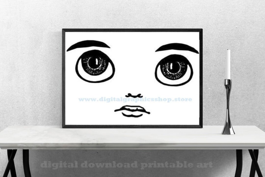 Boy Doll Face Stencil, Doll Png Clipart, Printable Art, Digital Instant ...