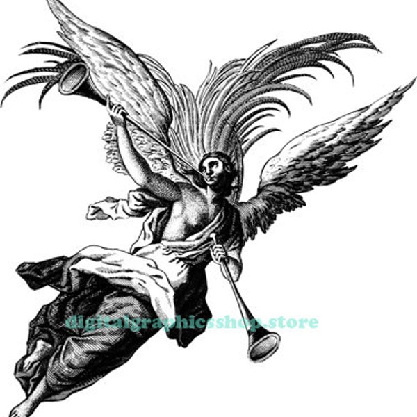 Angel With Horn - Etsy