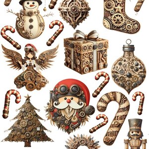 Christmas Steampunk Paper Crafts Cut Outs Digital Collage Sheets ...
