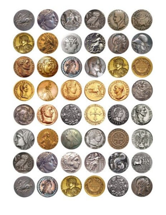Antique Coins Digital Collage Sheet Instant Download 1 Inch - Etsy