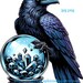 Raven on Crystal Call Png, Crow Png Clipart Black Bird Transparent ...