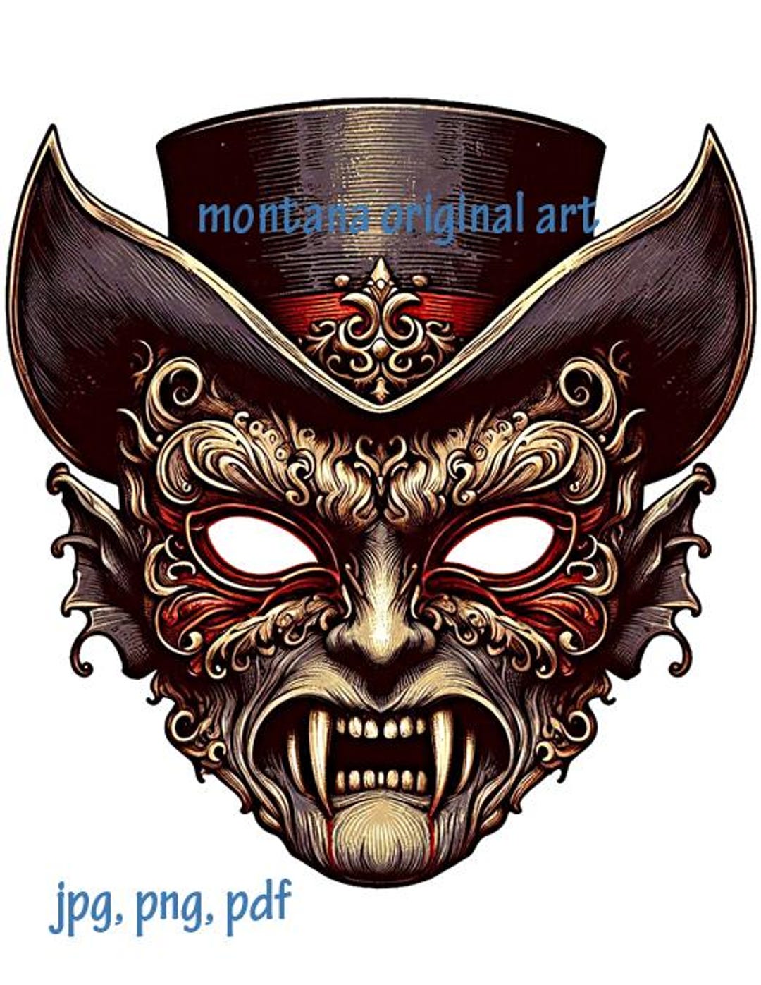 Vampire Bat Man Face Printable Mask Halloween Paper Crafts Printable - Etsy