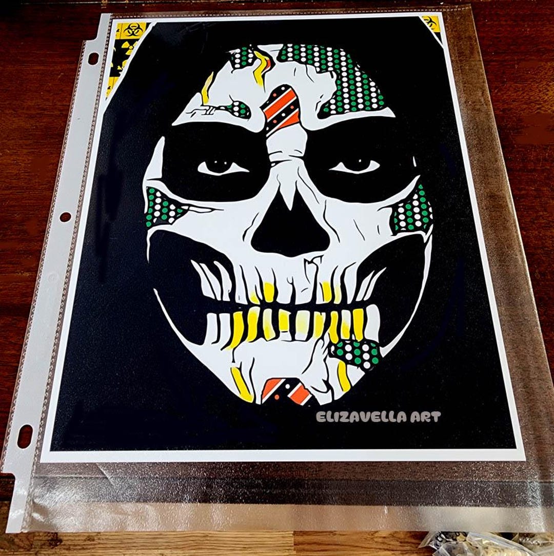 Skeleton Man Day of the Dead Skull Face Art Original Abstract Mexican ...