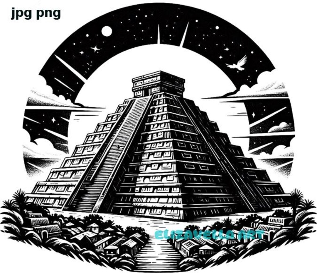 Mayan Pyramid Png Clipart, Printable Mexican Indian Art, Mexico Ruins ...