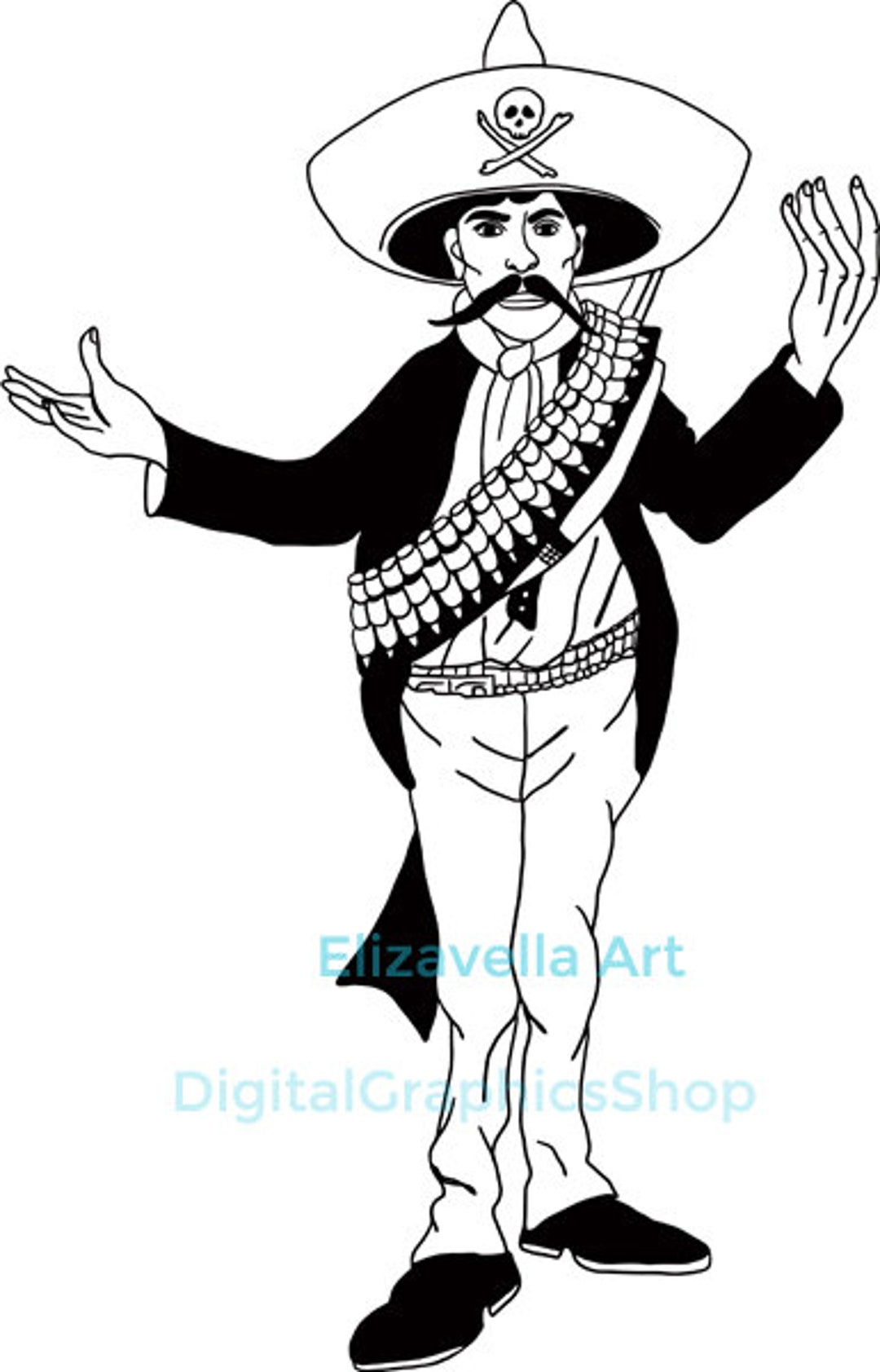 Mexican Revolutionary Cowboy, Mexican Man Png, Svg Vector, Printable ...