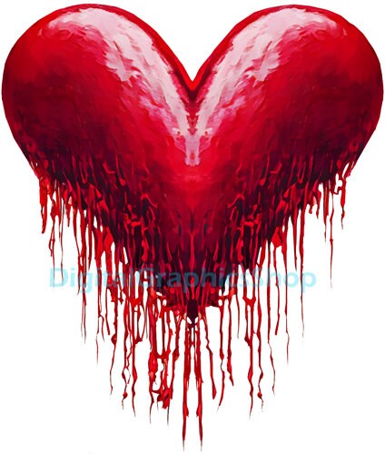 Bleeding Heart Png, Jpg, Horror Printable Wall Art Instant Download ...