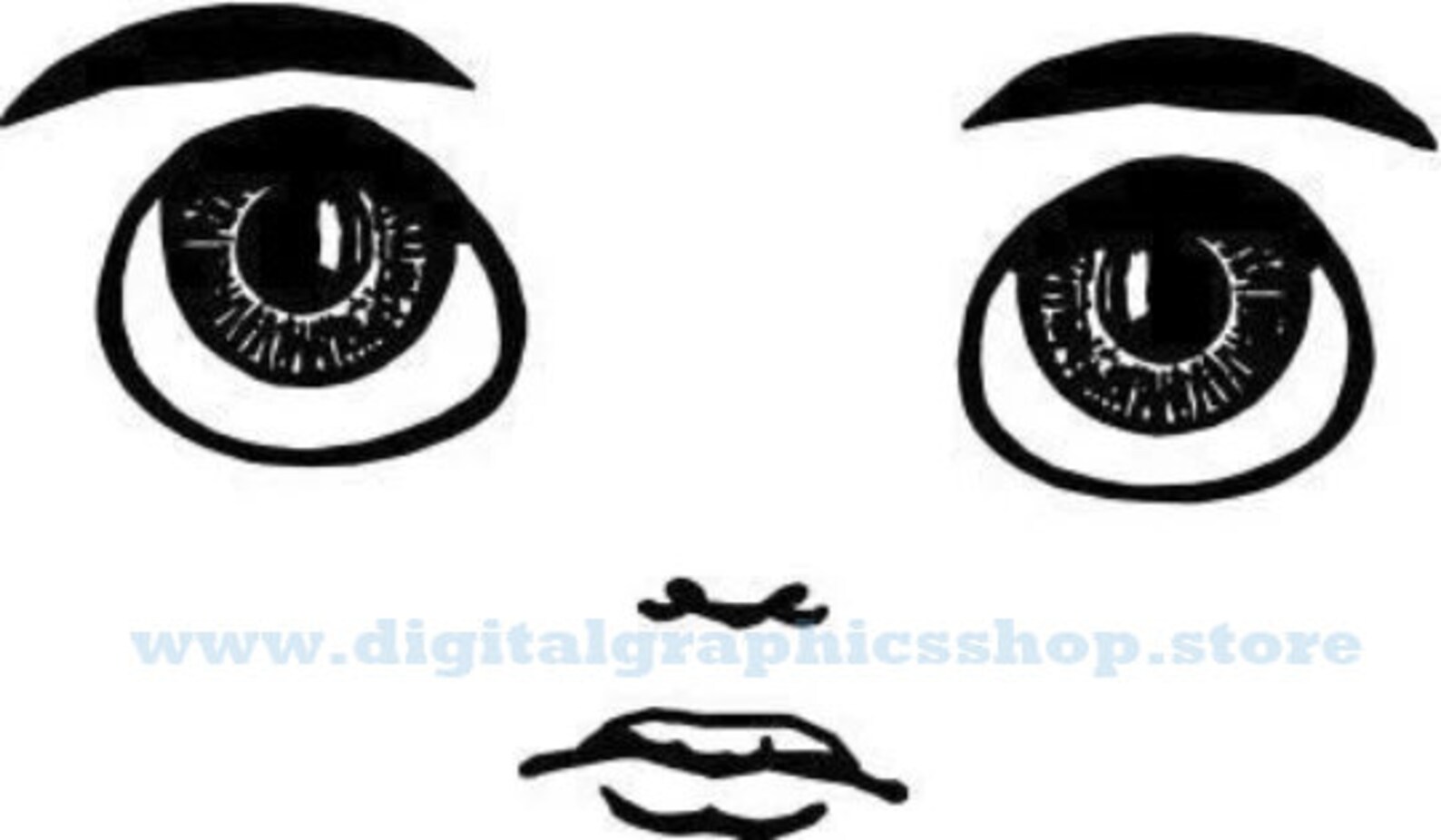 Boy Doll Face Stencil, Doll Png Clipart, Printable Art, Digital Instant ...