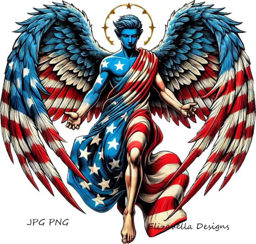 American Flag Angel Man Png USA Flag Jpg Patriotic Art Logo Military ...