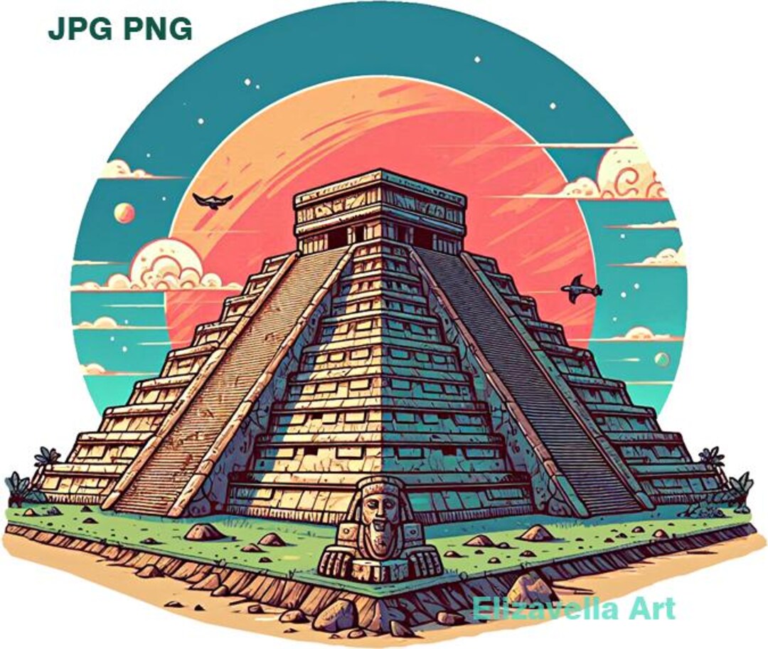 Mayan Pyramid Png Clipart, Printable Mexican Indian Art, Mexico Ruins ...