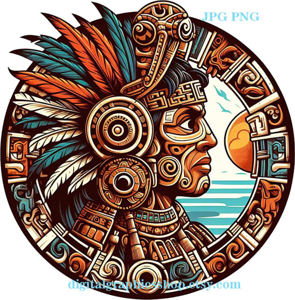 Aztec Warrior Png, Aztec King Png Clipart, Printable Mexican Indian Art ...
