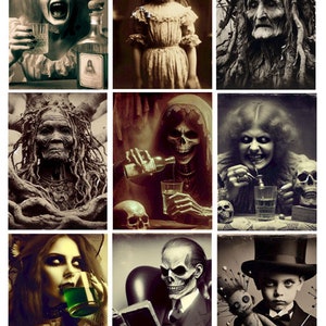 Spooky Old Photographs Digital Collage Sheet, Aceo Cards Witches ...