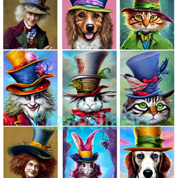 Mad Hatter Clipart - Etsy