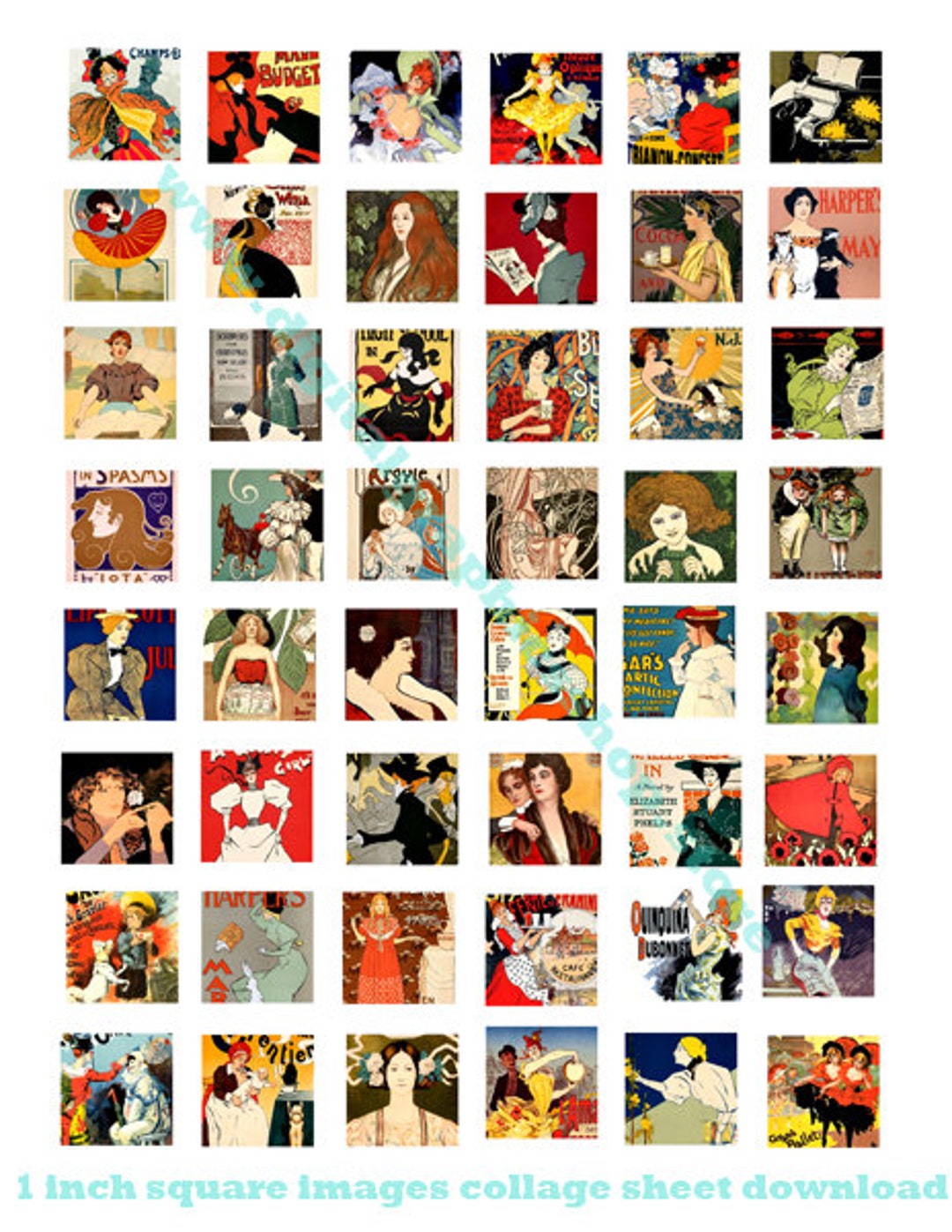 Vintage Product Ads Collage Sheet 1" Squares Digital Instant Download ...