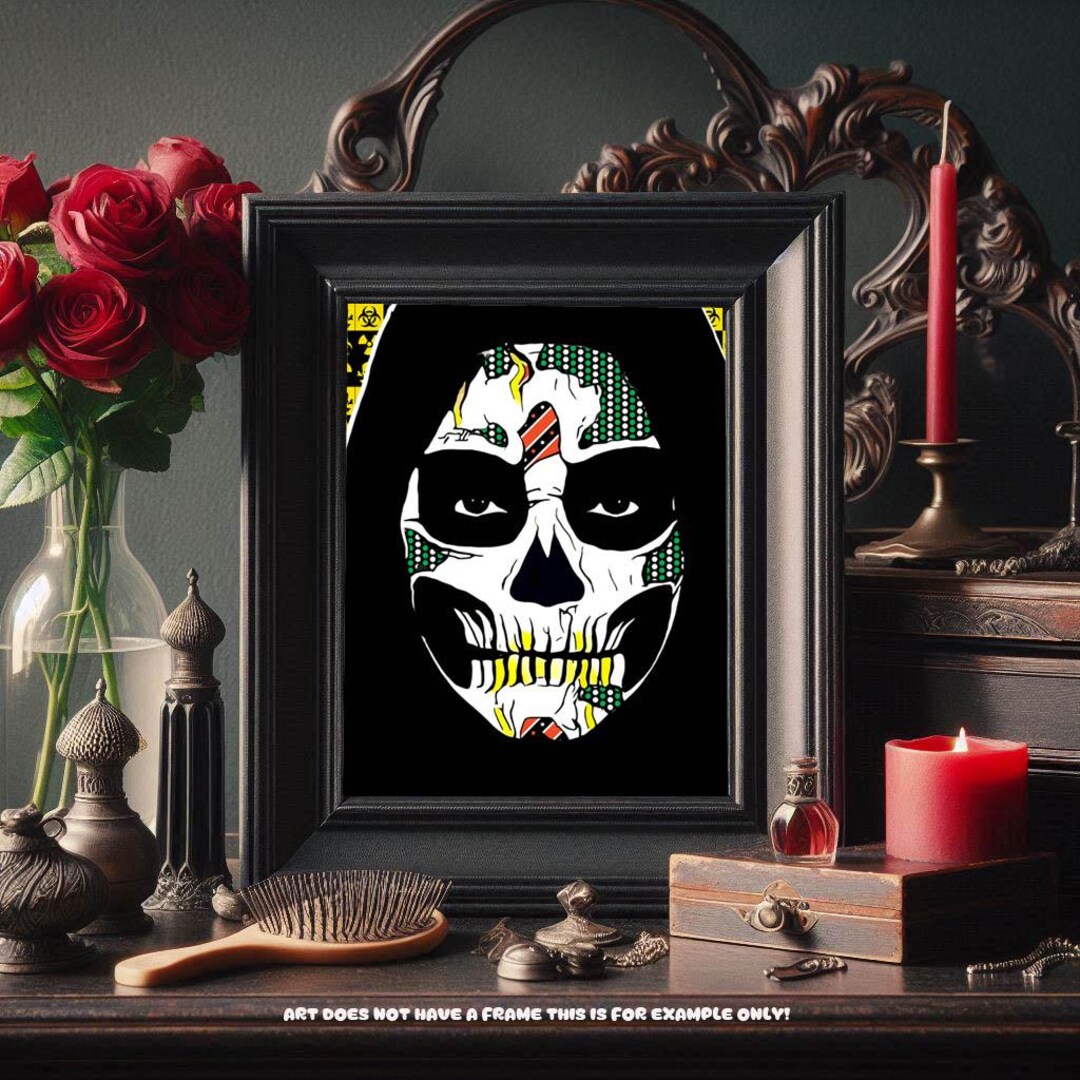 Skeleton Man Day of the Dead Skull Face Art Original Abstract Mexican ...