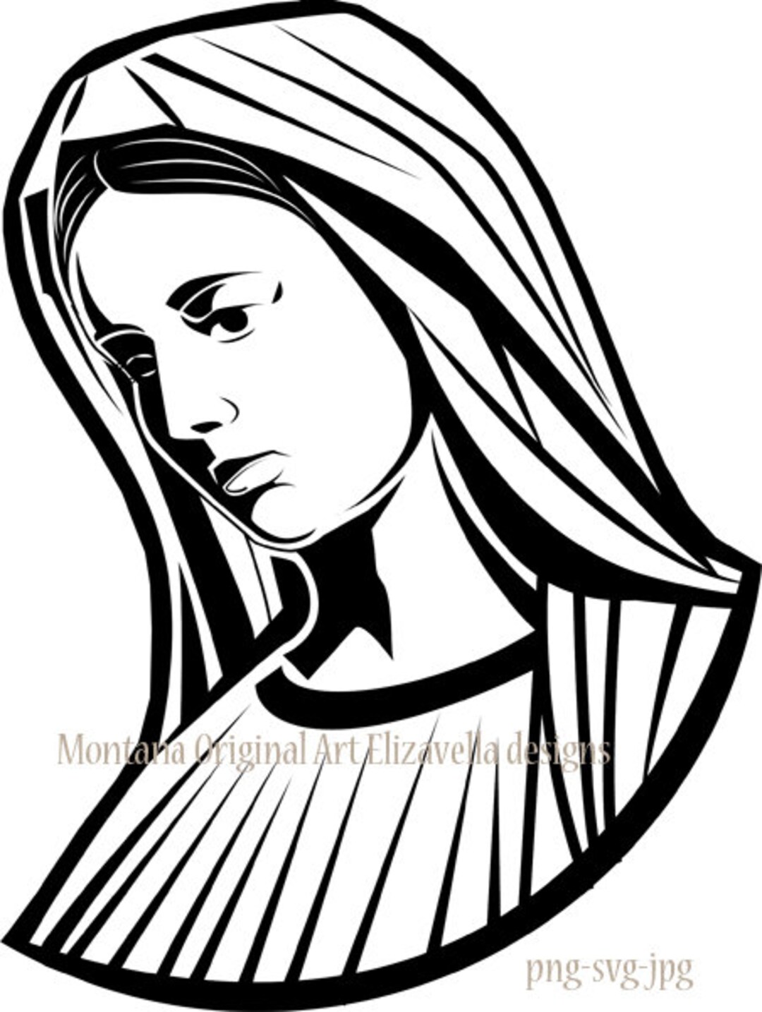 Mother Mary Virgin Mary Png Svg Printable Art Religious Christian Intant Download Clipart