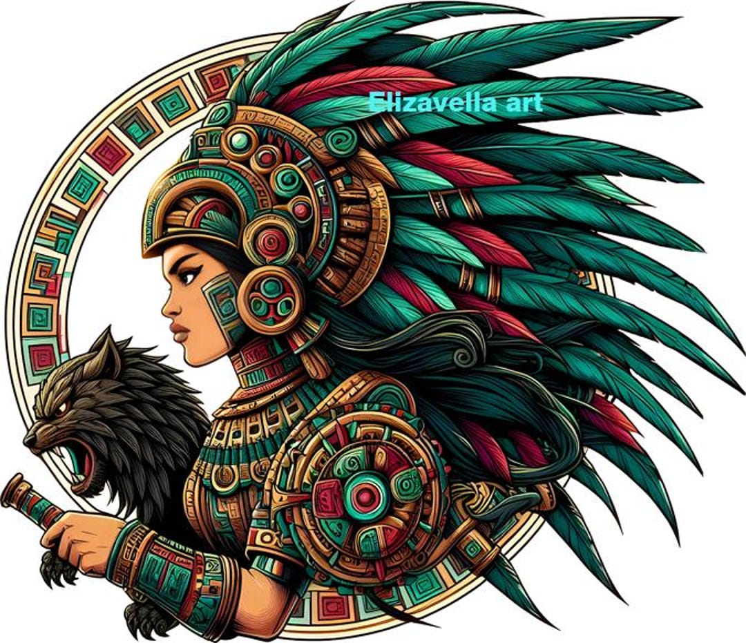 Aztec Warrior Queen Woman Png, Jpg Clipart Printable Mexican Indian ...