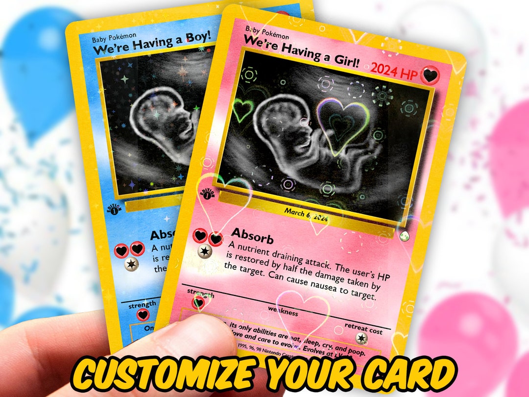 Pokemon Pregnancy Card, Ultrasound Card for Dad Pregnancy Announcement ...