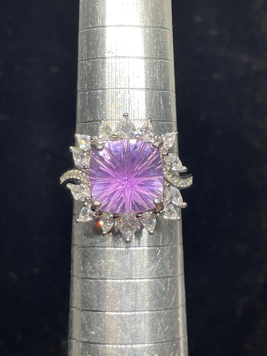 Certified Genuine Natural 5.6+ct Lilac Amethyst Fireworks Elegant Cut ...