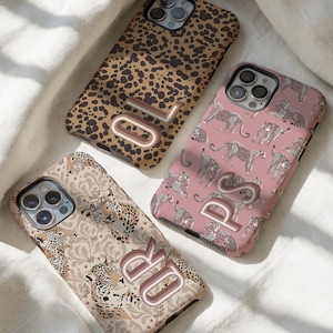 Personalized Animal Print Phone Case, Custom Monogram Initial - Etsy