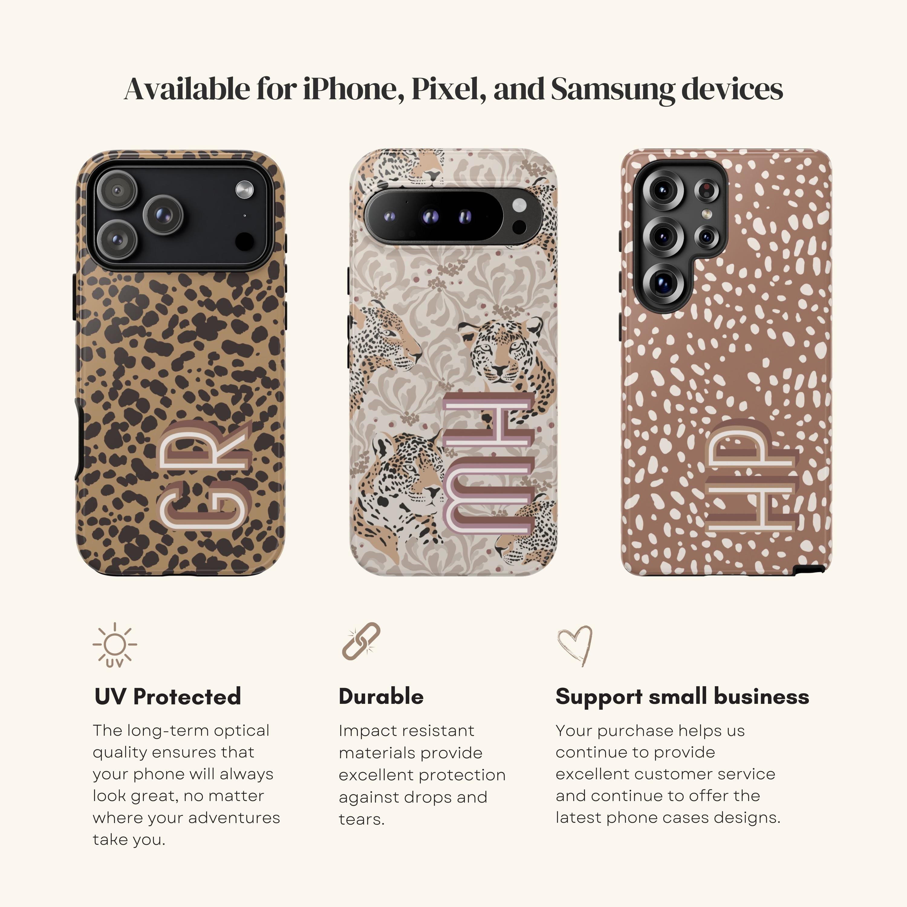 Personalized Animal Print Phone Case, Custom Monogram Initial - Etsy