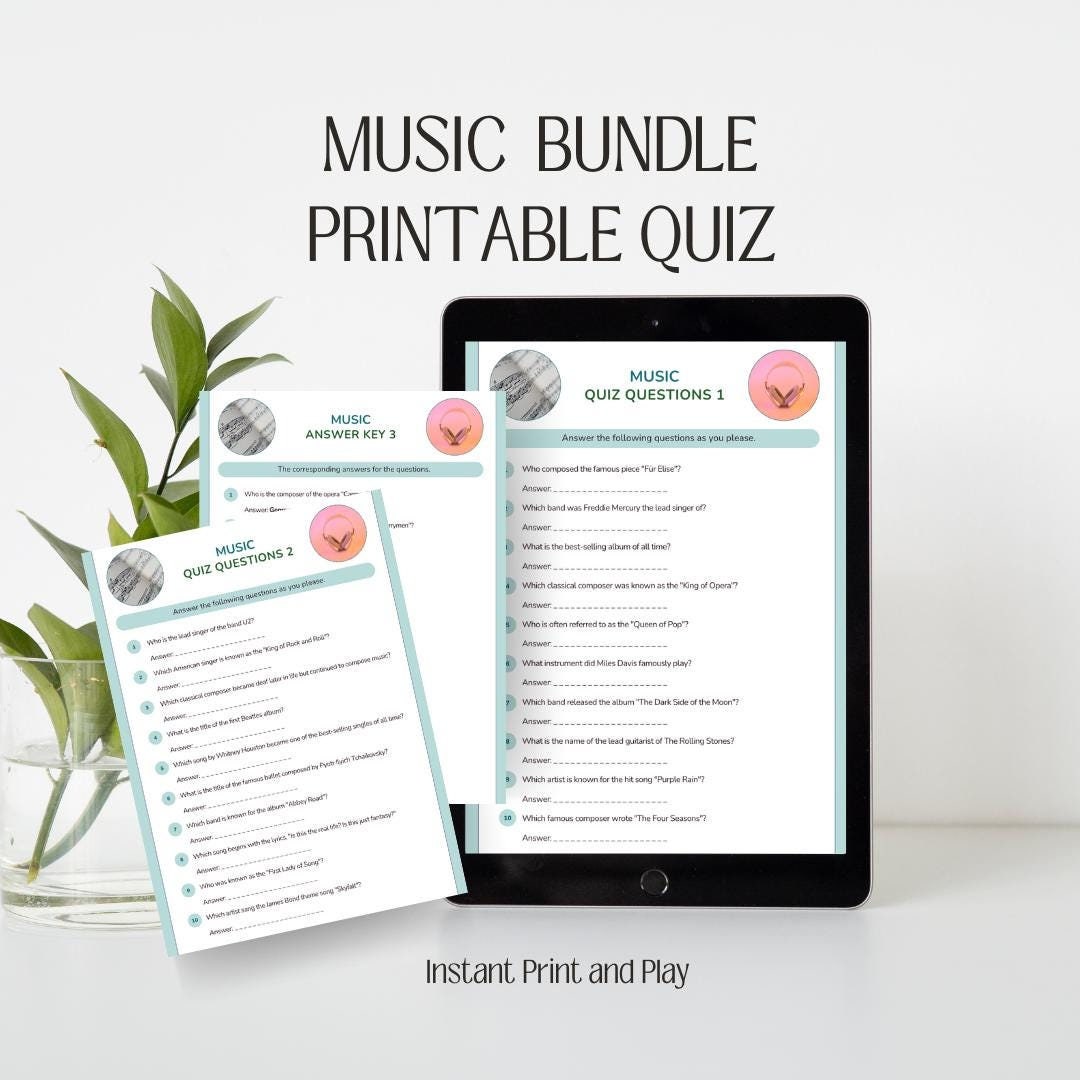 Printable Music Quiz Bundle - Etsy
