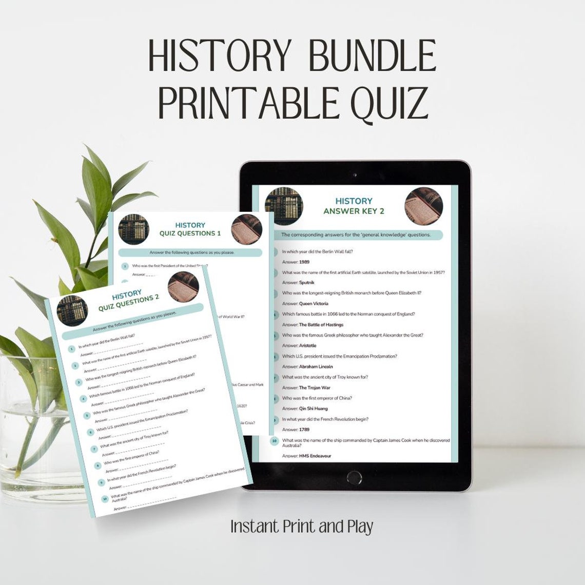 Printable History Quiz Bundle - Etsy