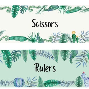 Cactus and Succulent Teacher Trolley Labels, 40 Drawer Rolling Cart ...