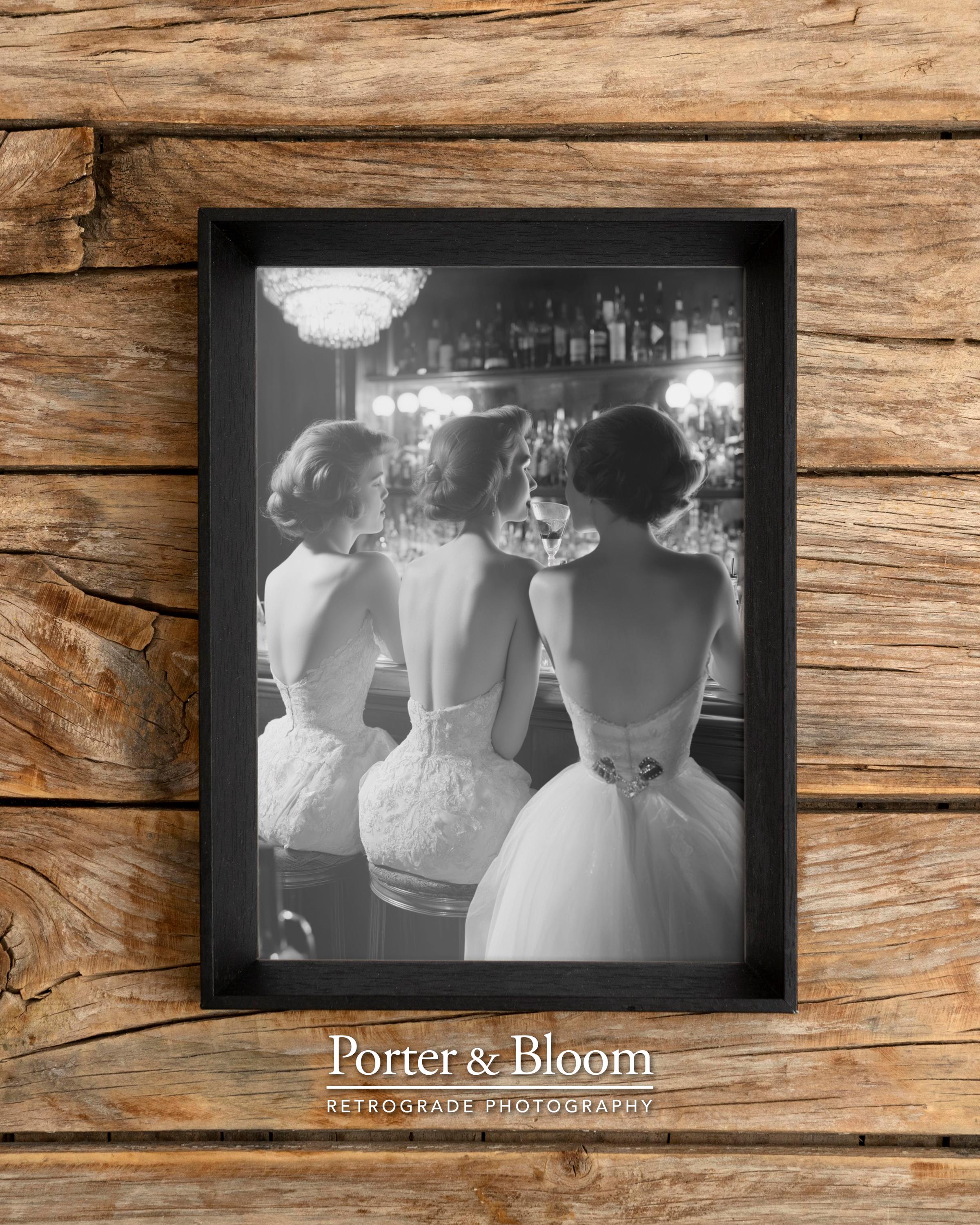 Glamorous Ladies Cocktail Bar Print, Black & White Poster, Vintage ...
